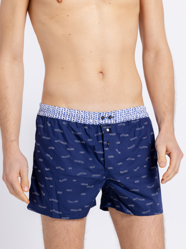 Le Bâtonnet - Caleçon En Coton Marine Et Blanc – Chaussettes et compagnie